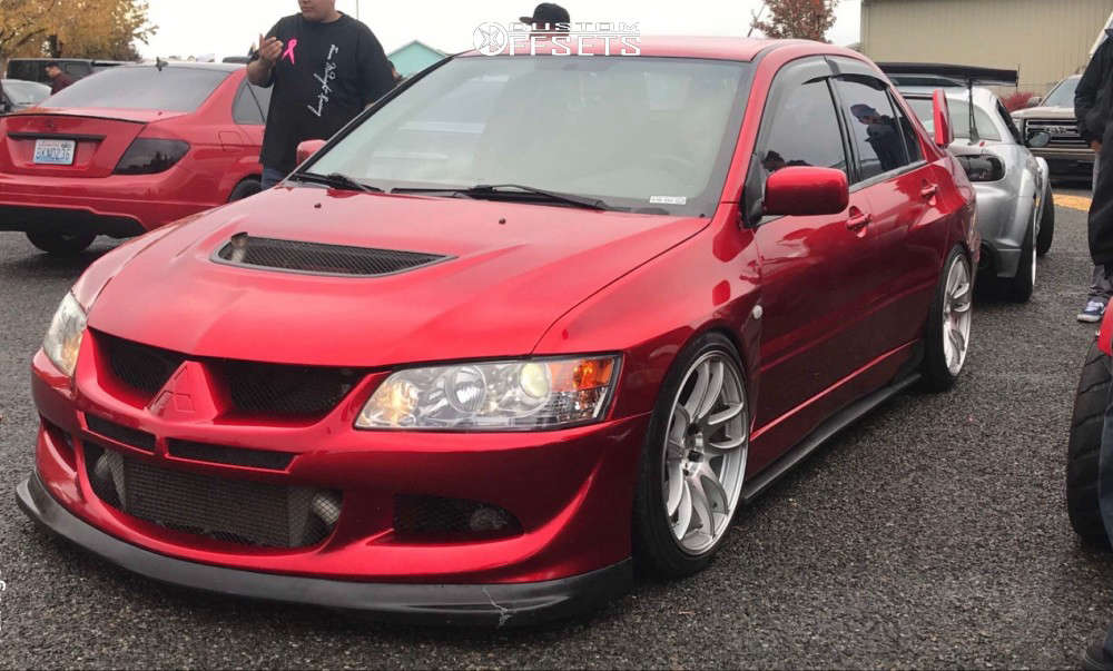 2005 Mitsubishi Lancer with 18x9.5 35 ESR Sr08 and 235/45R18 ...