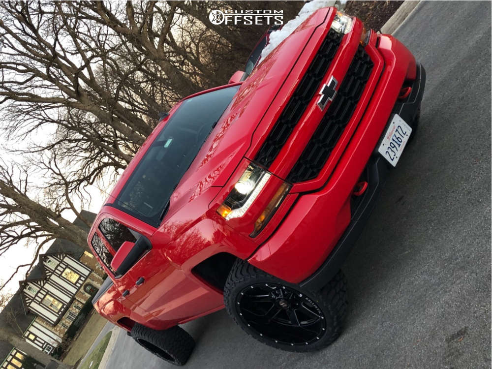 2018 Chevrolet Silverado 1500 with 22x12 -44 Ballistic Rage and 33/12 ...