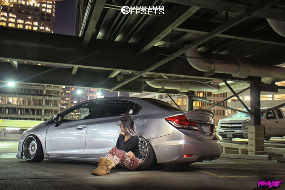 2013 Honda Civic with 18x9.5 8 WatercooledIND Bp1 and 215/35R18 ...