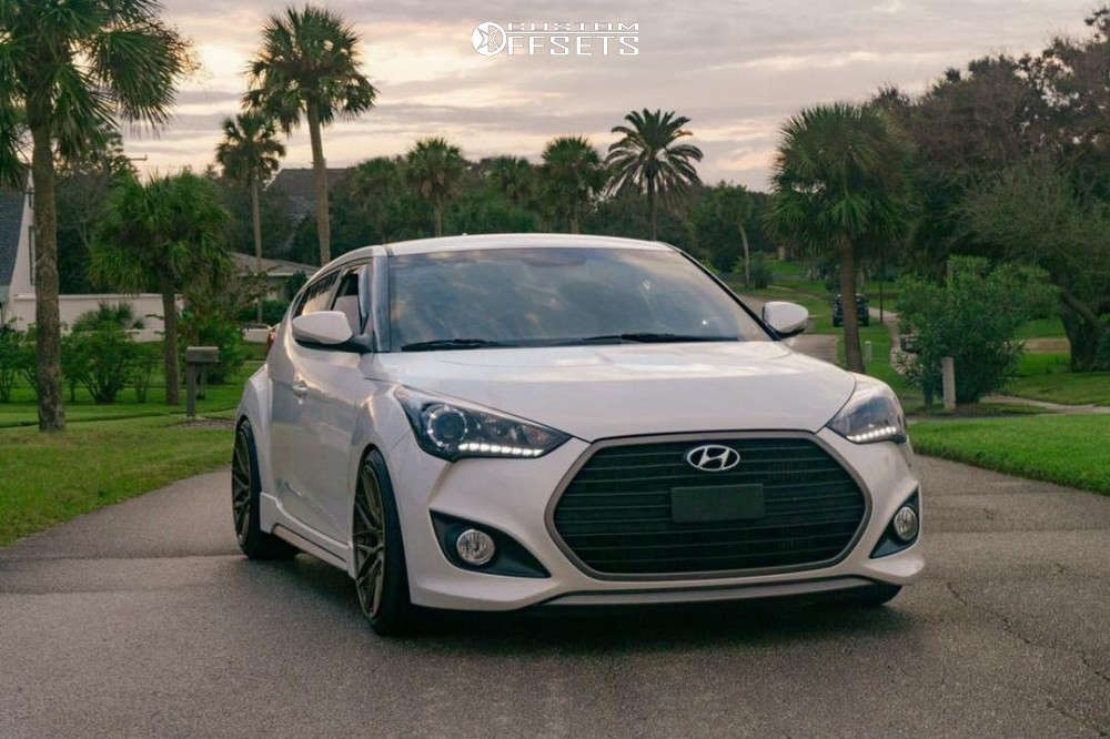 2016 Hyundai Veloster with 18x9.5 38 F1R F103 and 225/40R18 Kumho Ecsta ...
