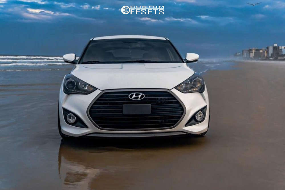 2016 Hyundai Veloster with 18x9.5 38 F1R F103 and 225/40R18 Kumho Ecsta ...