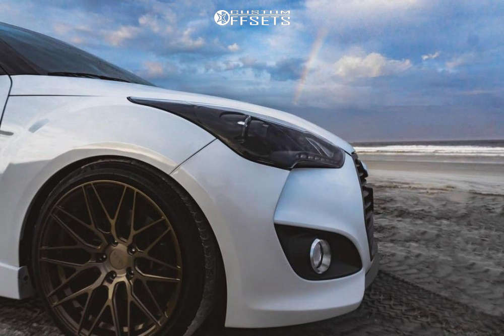 2016 Hyundai Veloster with 18x9.5 38 F1R F103 and 225/40R18 Kumho Ecsta ...
