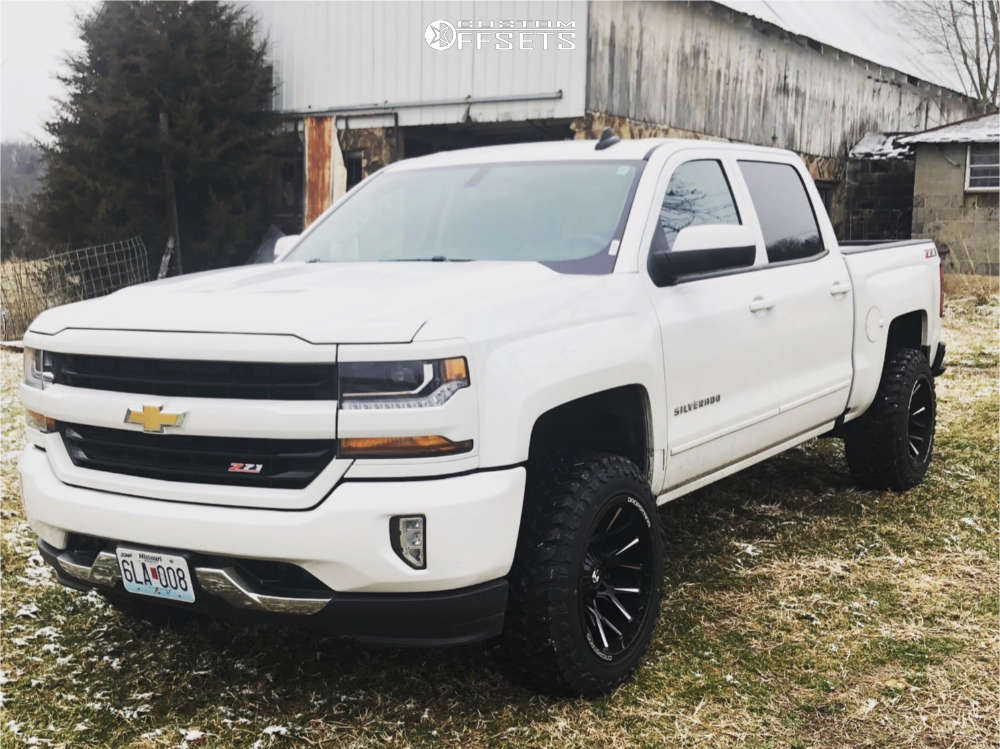 2018 Chevrolet Silverado 1500 with 20x12 -44 Dropstars 654BM and 33/12 ...