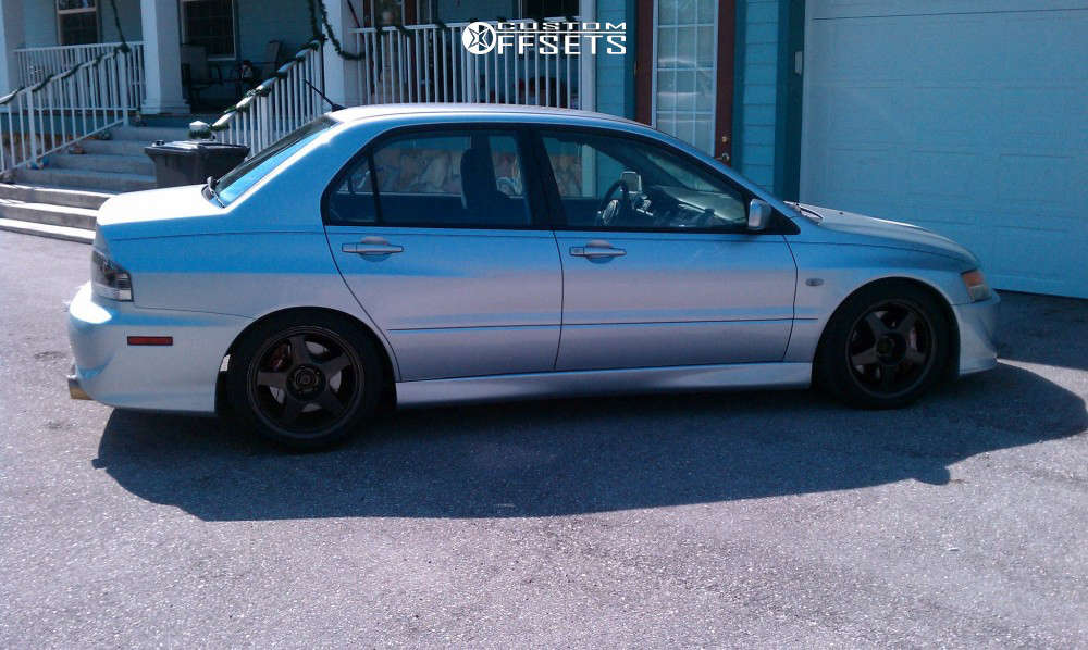 2005 Mitsubishi Lancer with 17x8.5 35 Rota Slipstreams and 235/45R17 ...