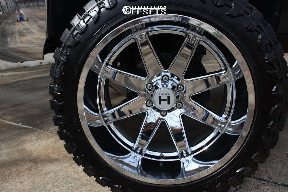 2012 Chevrolet Silverado 1500 with 22x12 -44 Hostile Alpha and 35/12.5R22 Atturo Trail Blade Mt ...