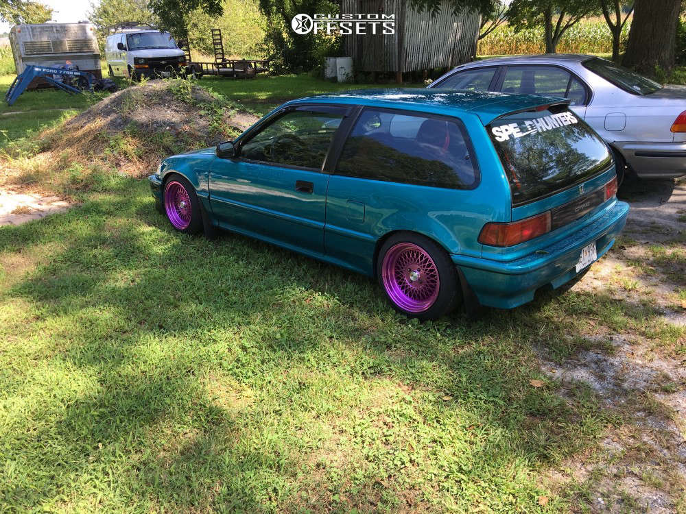 1991 Honda Civic with 15x8 25 F1R F01 and 195/45R15 Toyo Tires Proxes ...
