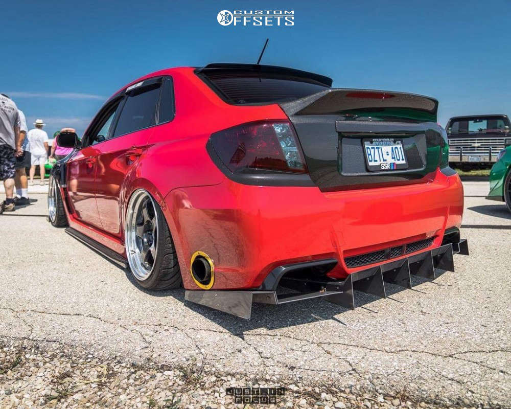 2012 Subaru WRX STI with 18x10.5 35 SSR Sp3 and 245/40R18 Federal 595 ...