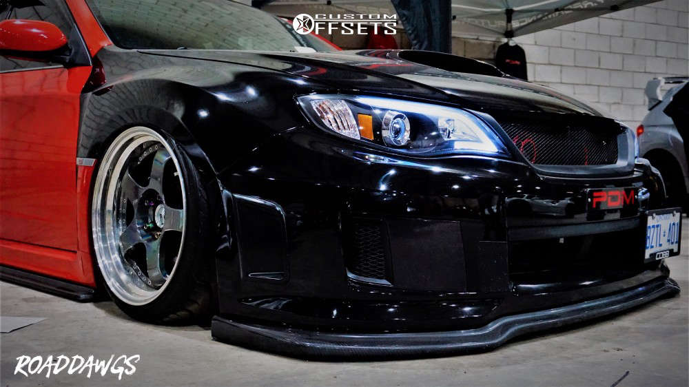 2012 Subaru WRX STI with 18x10.5 35 SSR Sp3 and 245/40R18 Federal 595 ...