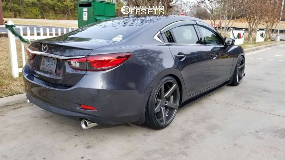 2014 Mazda 6 with 20x10 40 Downforce DF5 and 245/35R20 Delinte D7 ...