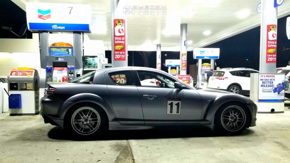 2004 Mazda RX-8 with 18x9.5 45 Enkei RPF1 and 245/40R18 Sumitomo Htr Z ...