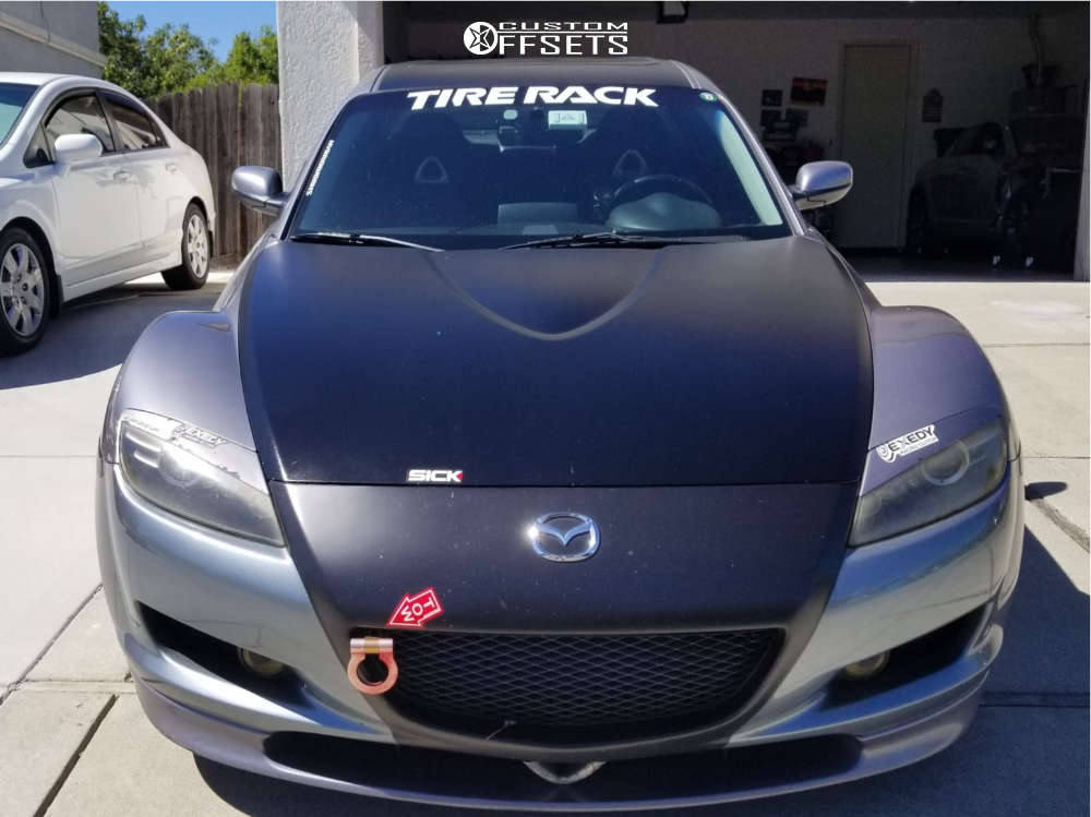 2004 Mazda RX-8 with 18x9.5 45 Enkei RPF1 and 245/40R18 Sumitomo Htr Z ...