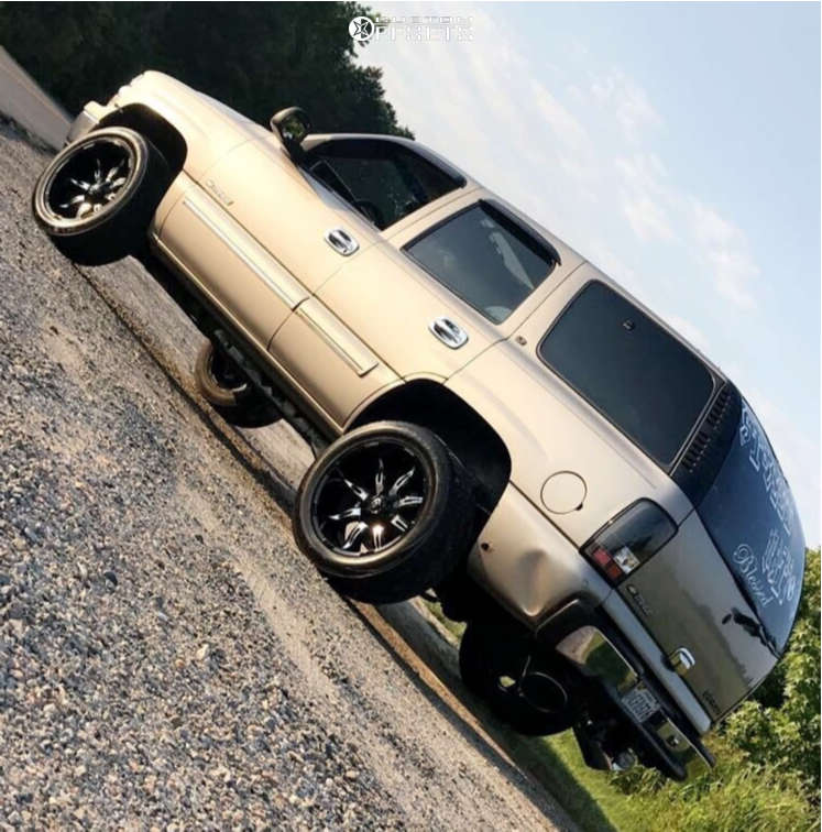 2001 Chevrolet Tahoe with 20x10 -25 Vision Manic and 285/50R20 Nexen Roadian Hp and Stock ...