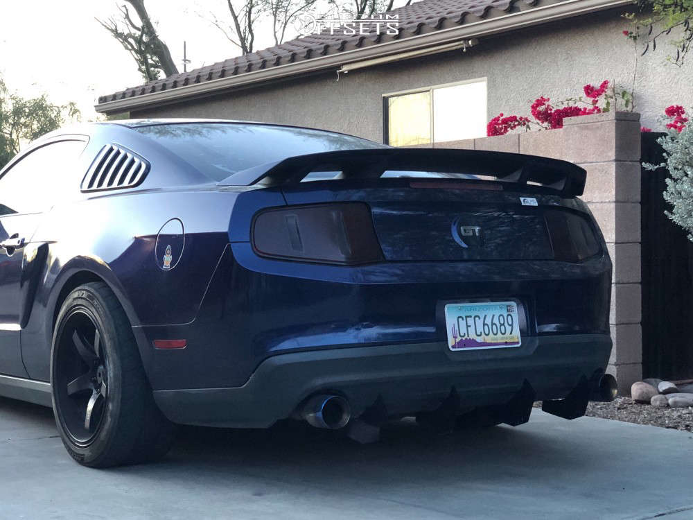 2010 Ford Mustang with 18x10 12 Rays Engineering NISMO LMGT4 and 275 ...
