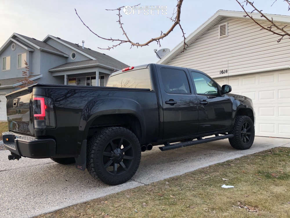 2010 GMC Sierra 1500 with 20x8.5 38 KMC Slide and 295/55R20 Nitto Ridge ...