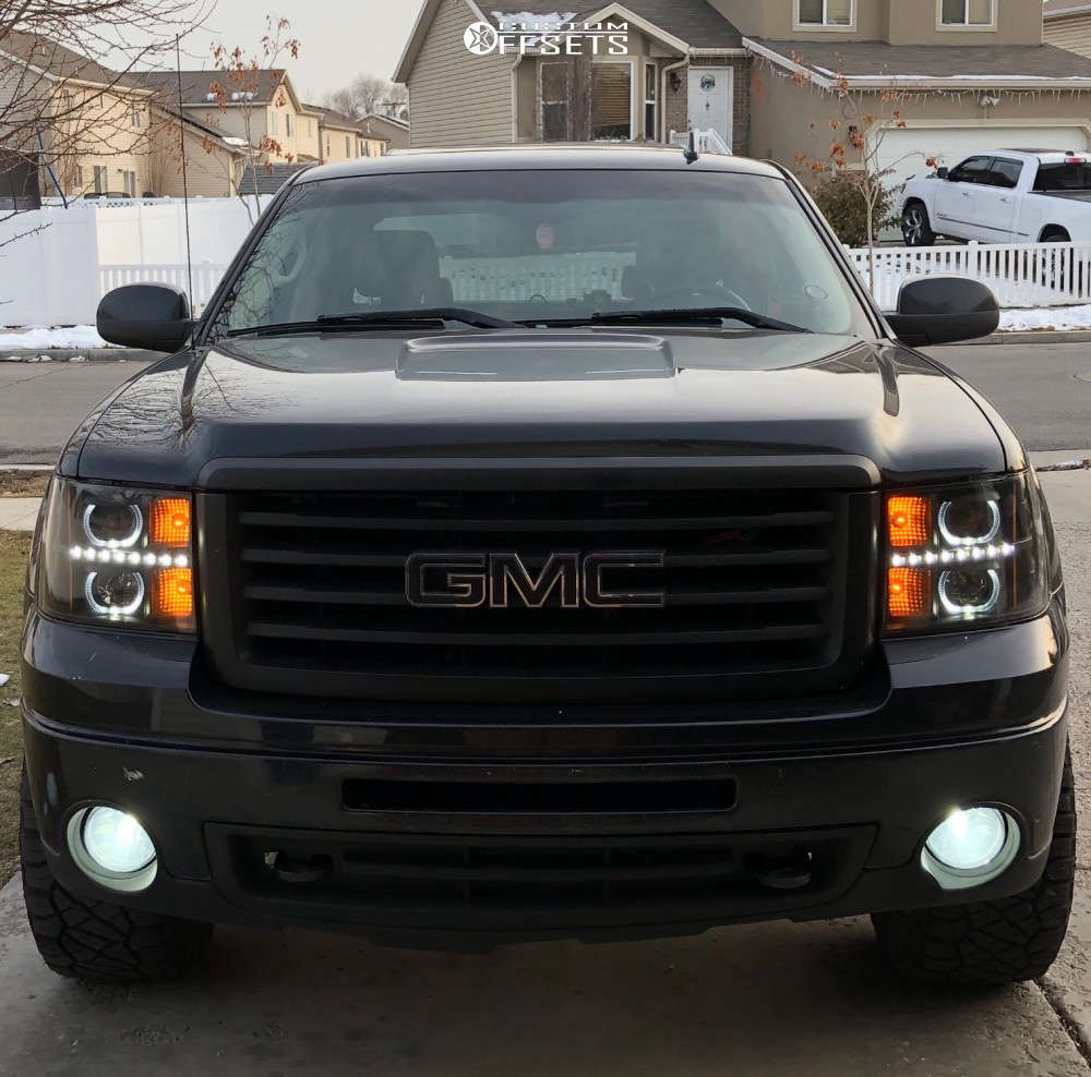 2010 GMC Sierra 1500 with 20x8.5 38 KMC Slide and 295/55R20 Nitto Ridge ...