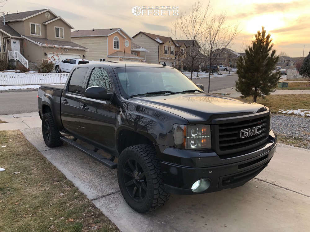 2010 GMC Sierra 1500 with 20x8.5 38 KMC Slide and 295/55R20 Nitto Ridge ...