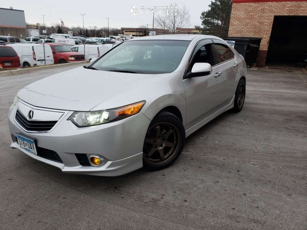 2012 Acura TSX with 17x8.5 30 ESR Sr07 and 225/50R17 Yokohama Avid ...