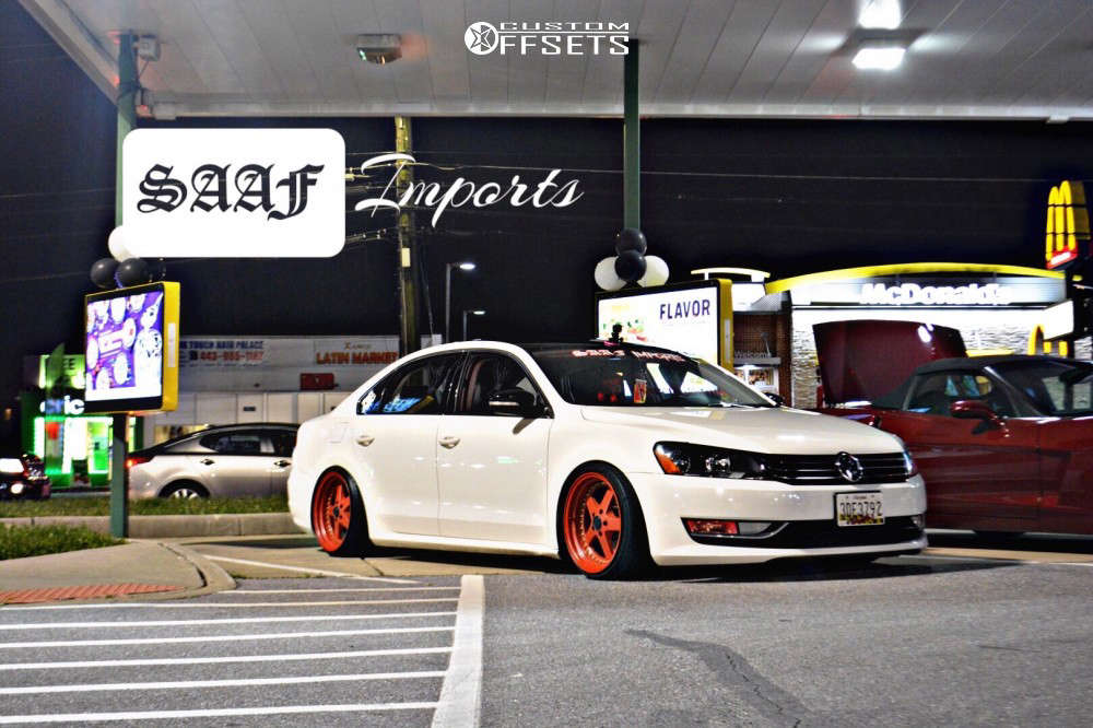 2015 Volkswagen Passat with 18x9.5 22 ESR SR04 and 215/35R18 Sumitomo ...