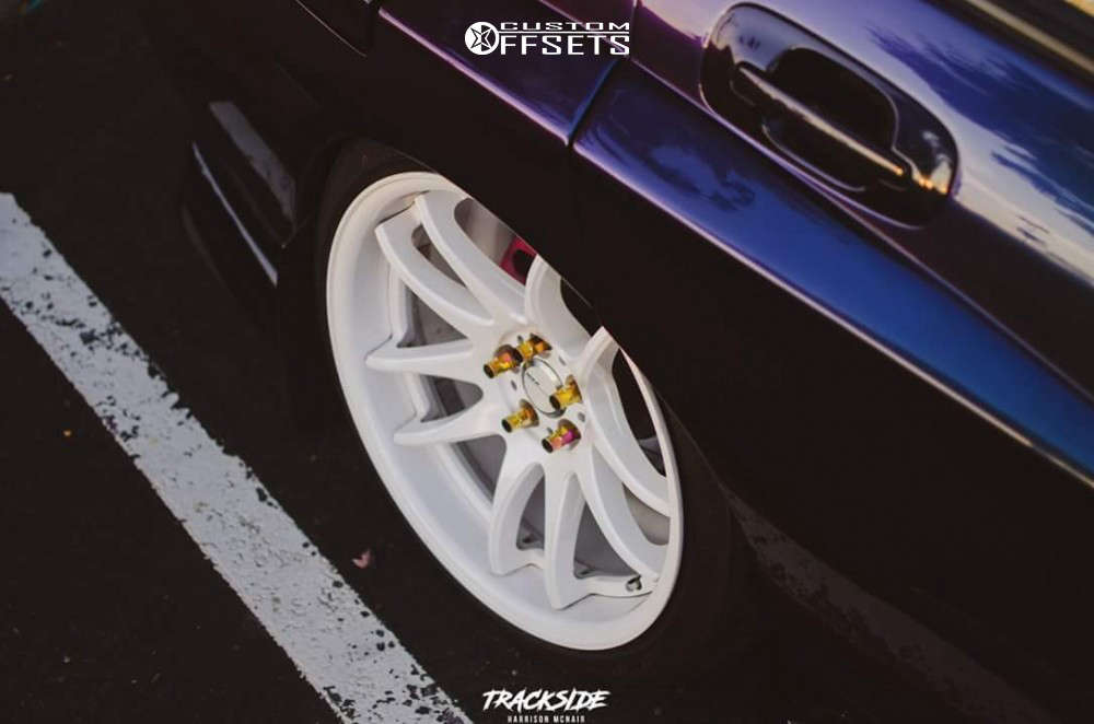 2002 Subaru WRX with 18x10 35 Work Emotion Cr 2p and 255/35R18 Hankook ...