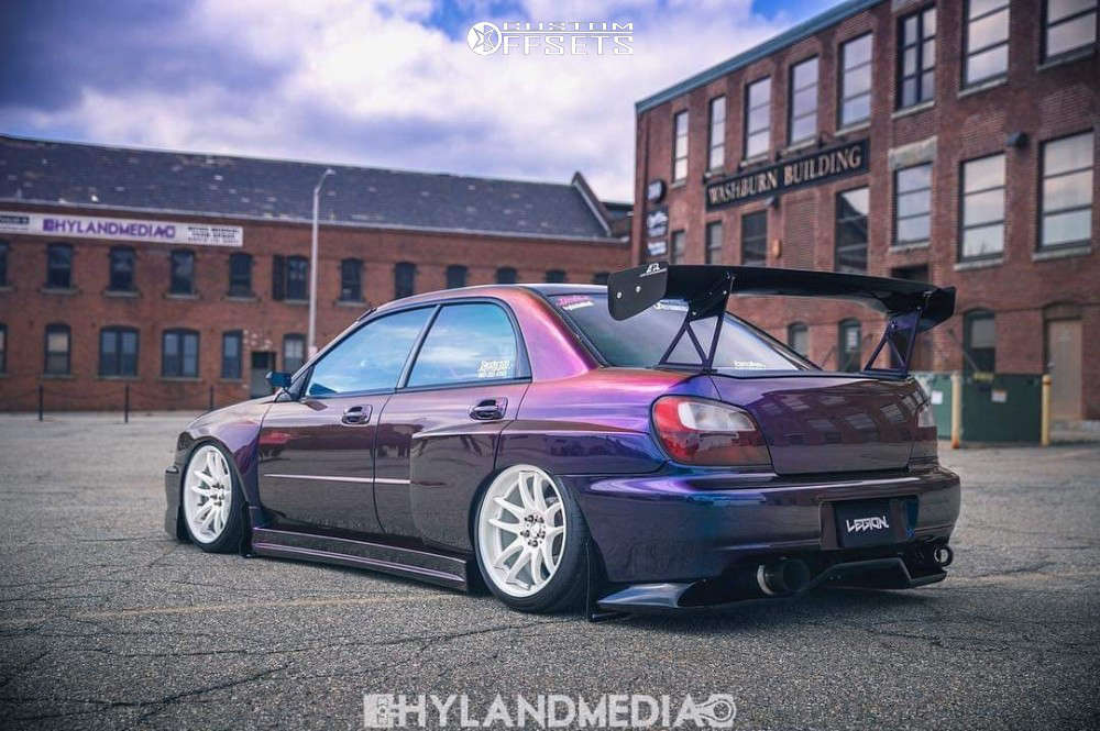 2002 Subaru WRX with 18x10 35 Work Emotion Cr 2p and 255/35R18 Hankook ...