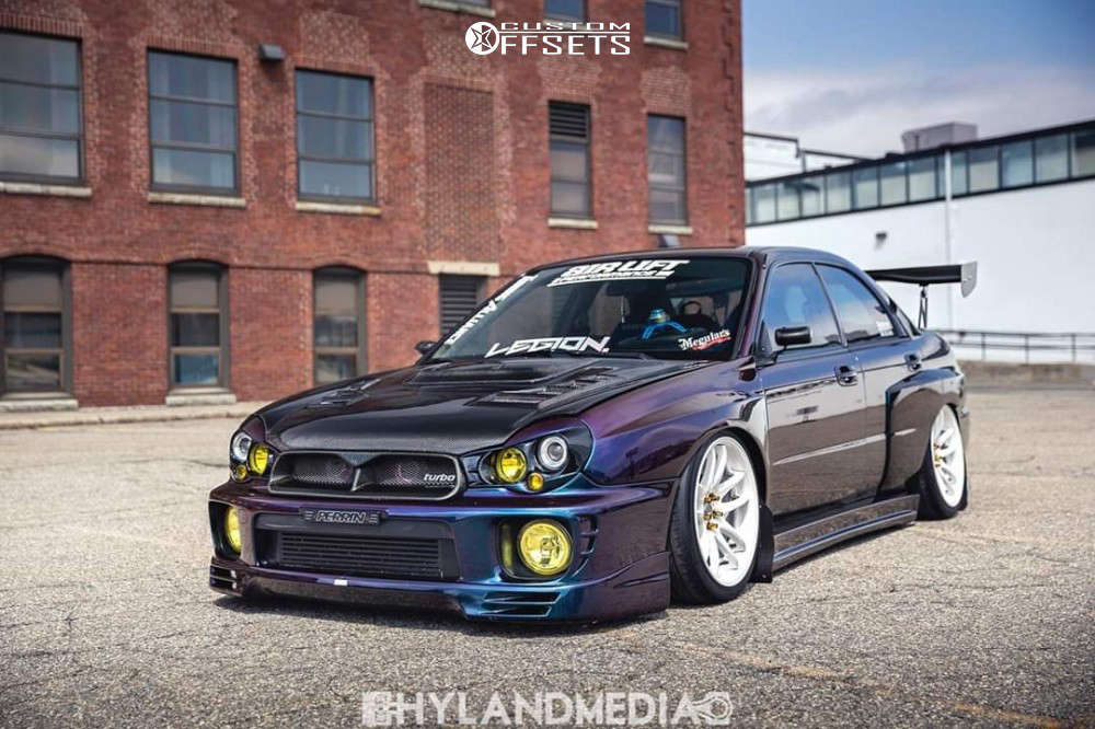 2002 Subaru WRX with 18x10 35 Work Emotion Cr 2p and 255/35R18 Hankook ...