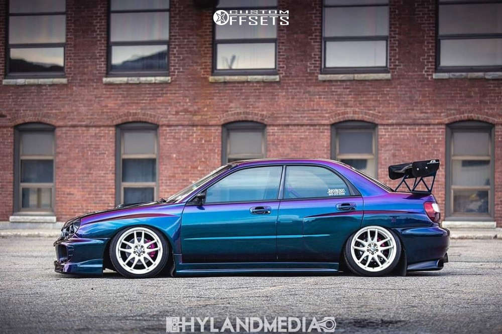 2002 Subaru WRX with 18x10 35 Work Emotion Cr 2p and 255/35R18 Hankook ...