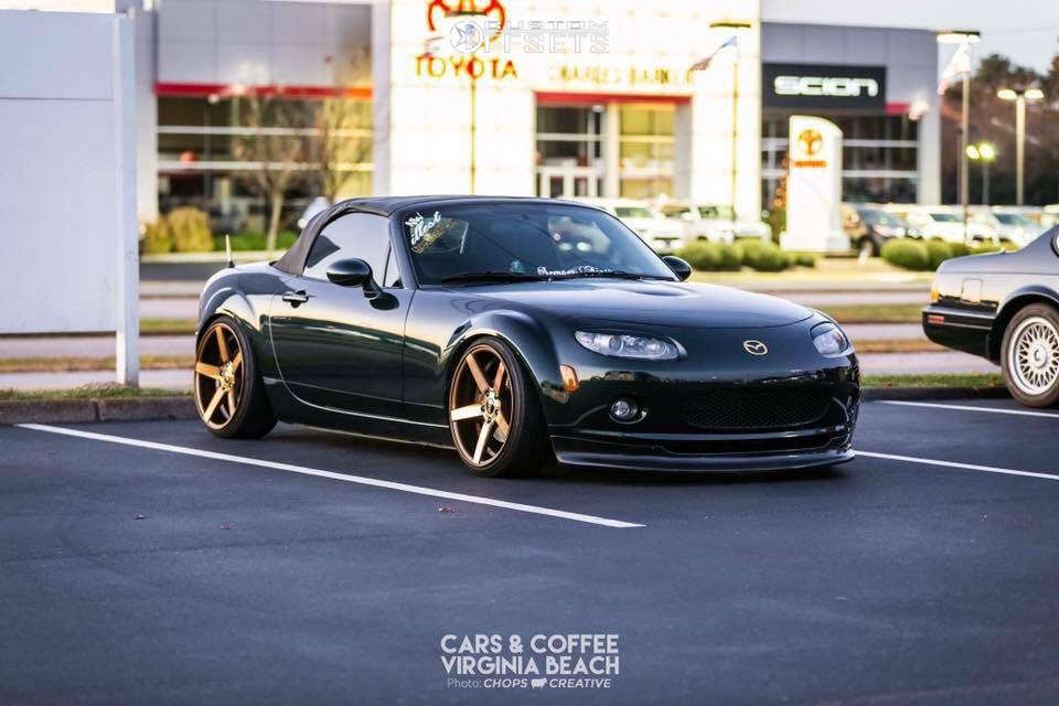 2008 Mazda MX-5 Miata with 18x8.5 30 STR 607 and 215/35R18 Toyo Tires ...