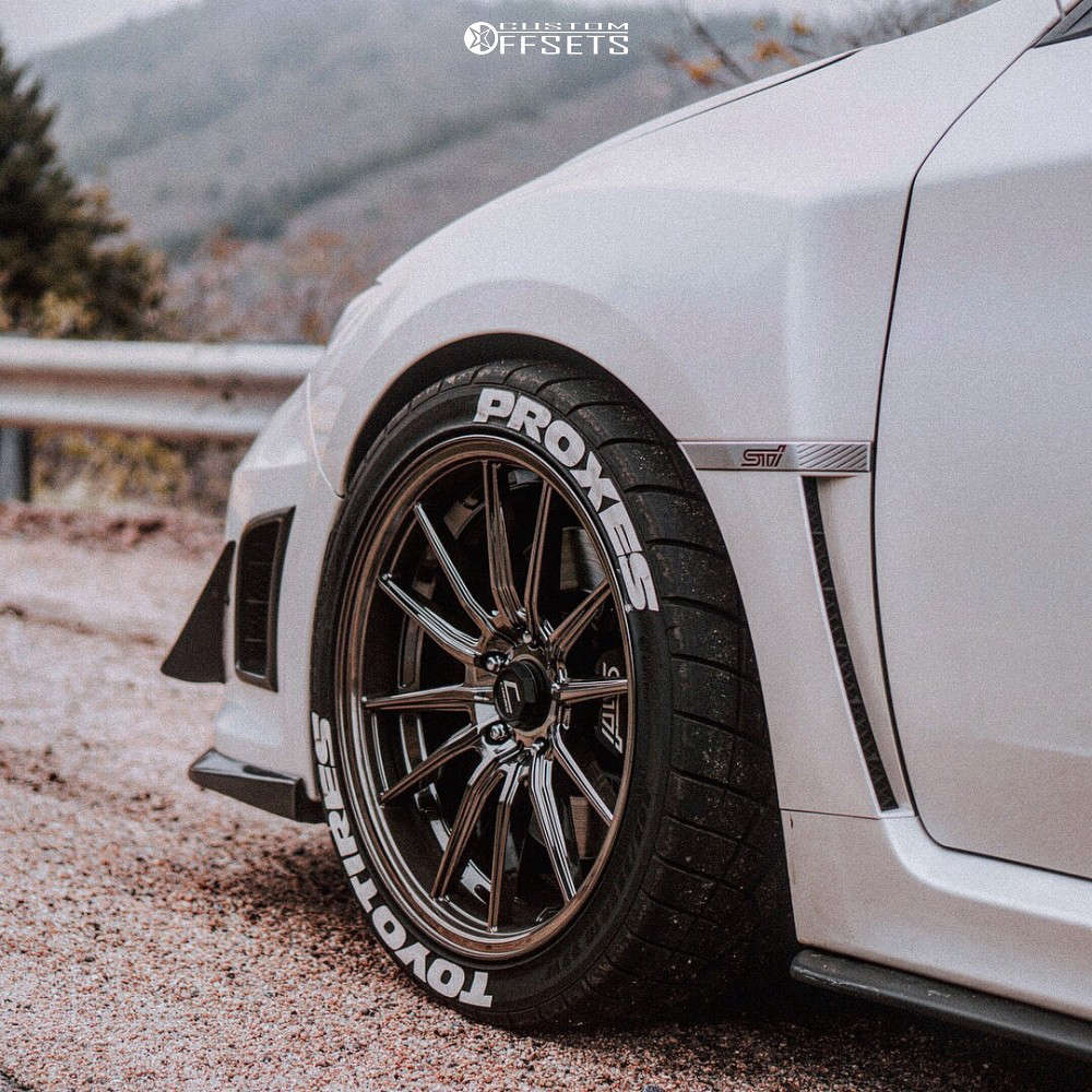2014 Subaru WRX STI with 18x9.5 35 Cosmis Racing R1 and 265/35R18 Toyo ...