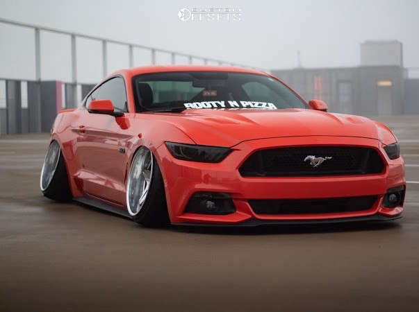 2016 Ford Mustang with 19x11 0 Work LS406 and 225/35R19 Ironman Radial ...