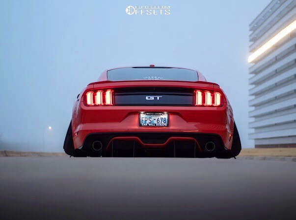 2016 Ford Mustang with 19x11 0 Work LS406 and 225/35R19 Ironman Radial ...