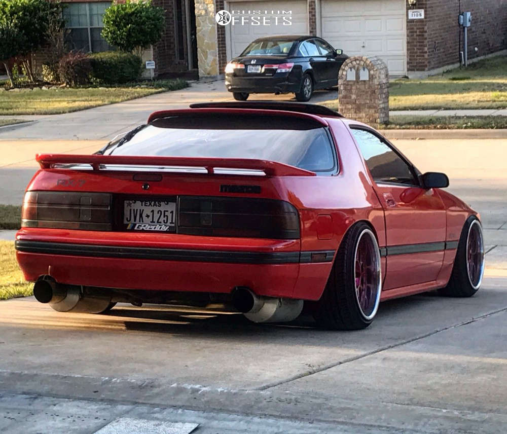 1986 Mazda RX-7 with 17x9 15 Work Vs Xx and 205/40R17 Radar Dimax R8 ...