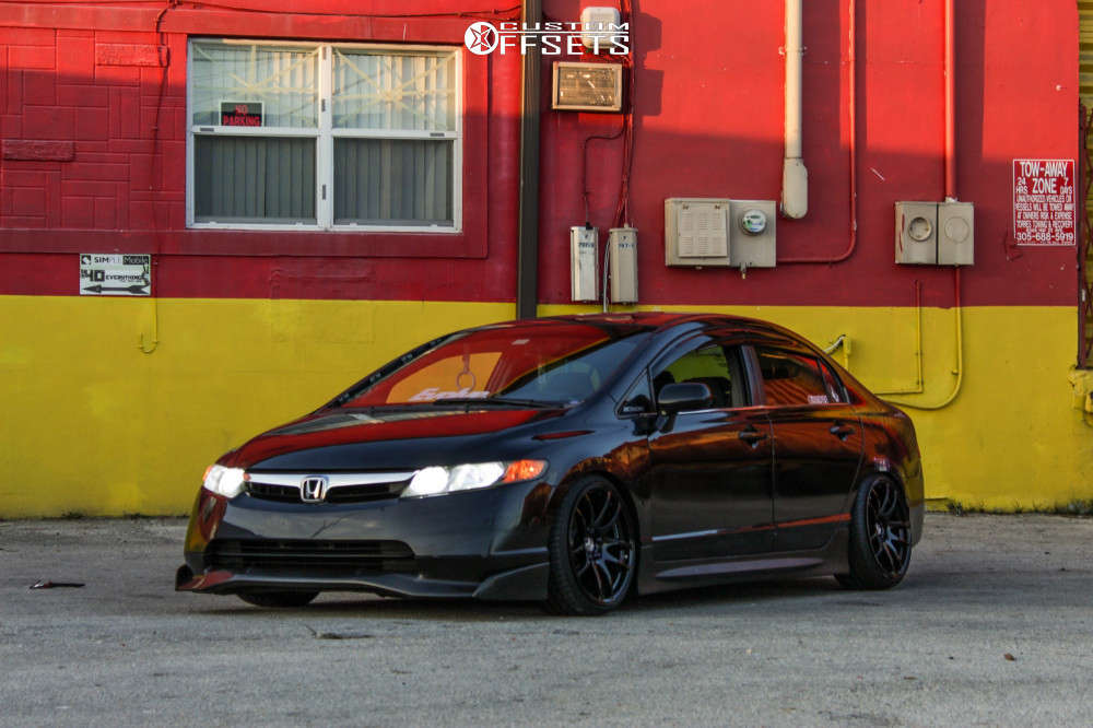 2007 Honda Civic with 18x9.5 15 ESR Sr08 and 215/35R18 Achilles At ...