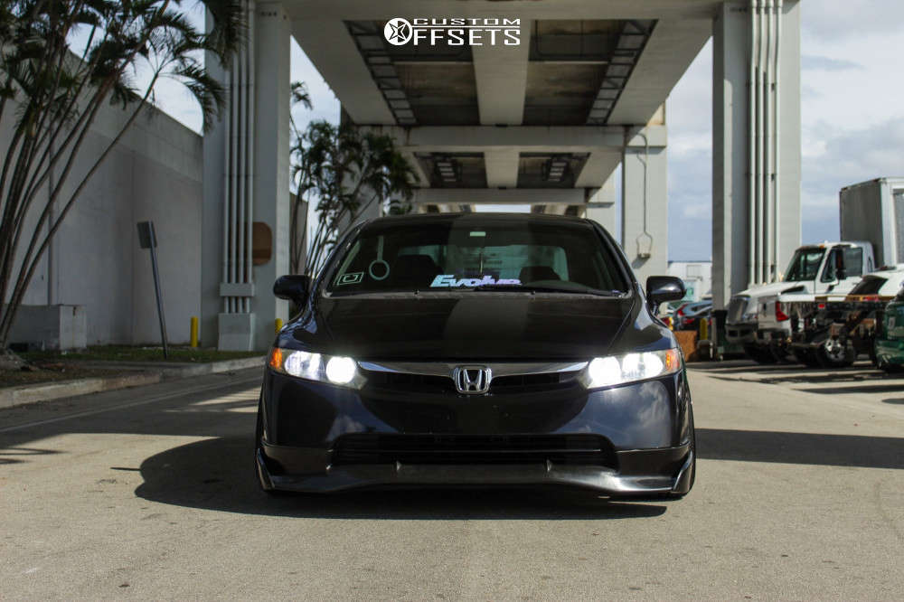2007 Honda Civic with 18x9.5 15 ESR Sr08 and 215/35R18 Achilles At ...