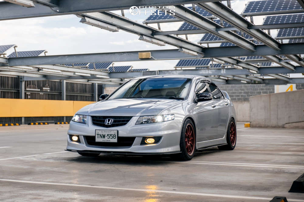 2005 Acura TSX with 17x9.5 45 Volk CE28RT and 255/40R17 Yokohama Advan ...
