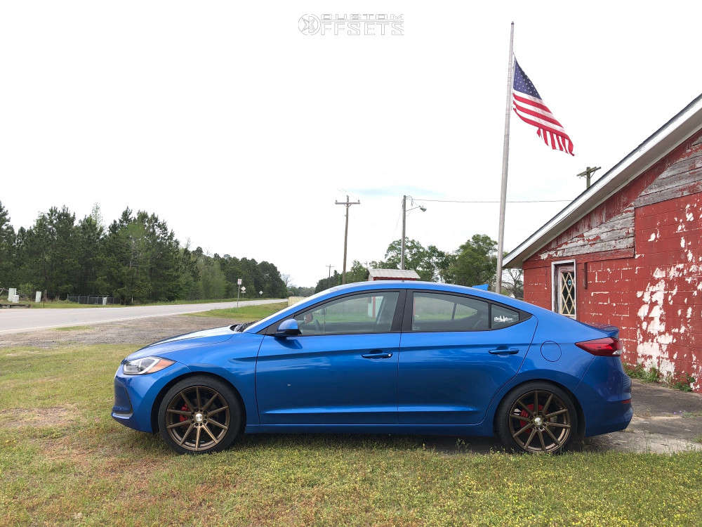 2017 Hyundai Elantra with 18x8.5 45 F1R F27 and 225/40R18 Federal SS595 ...