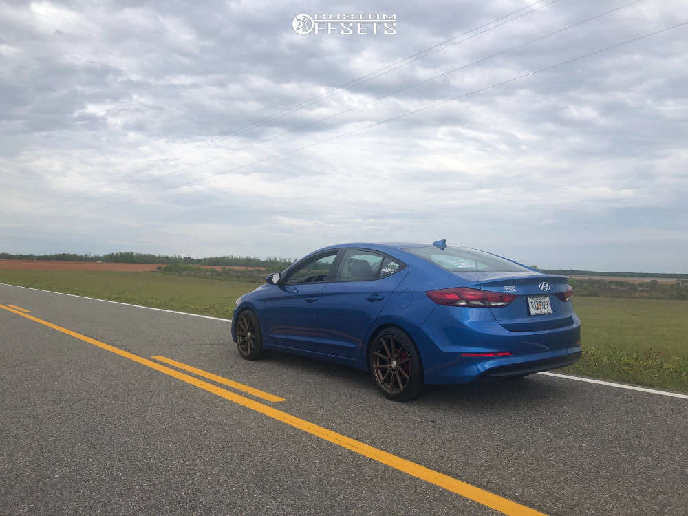 2017 Hyundai Elantra with 18x8.5 45 F1R F27 and 225/40R18 Federal SS595 ...
