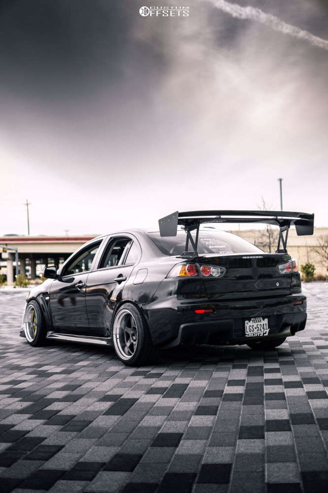 2011 Mitsubishi Lancer with 18x11 -7 Volk TE37V Mark II and 265/35R18 ...