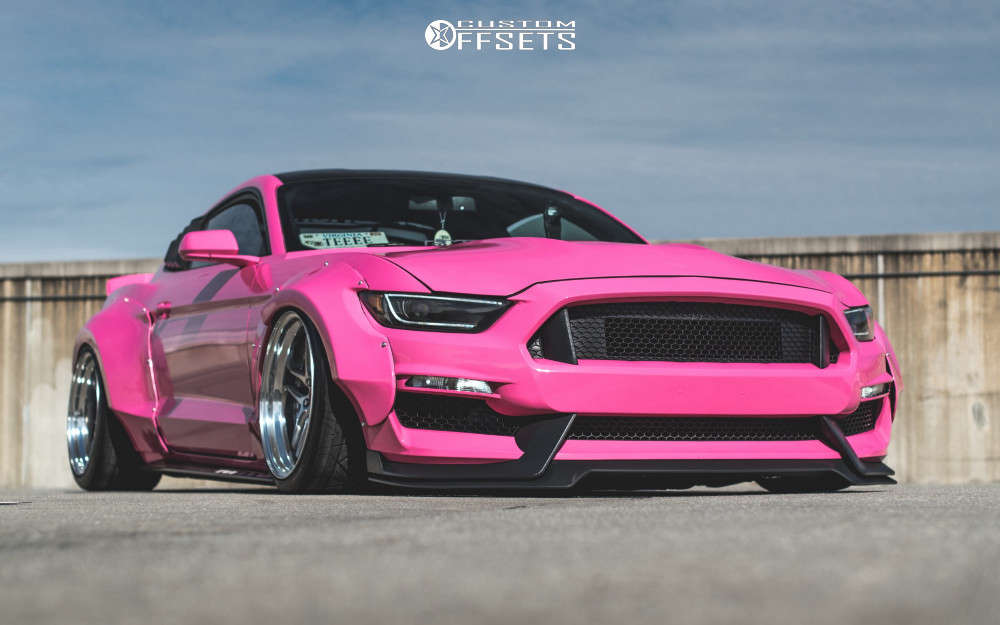 Pink And White Mustang