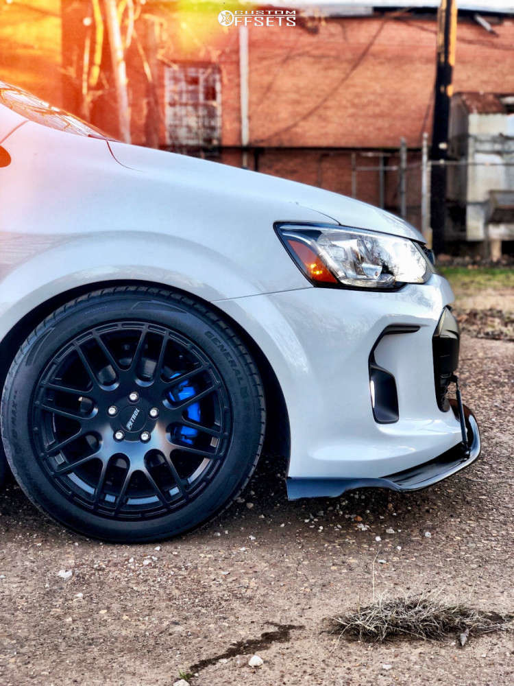 2018 Chevrolet Sonic with 17x7.5 40 Petrol P6a and 225/45R17 General G ...