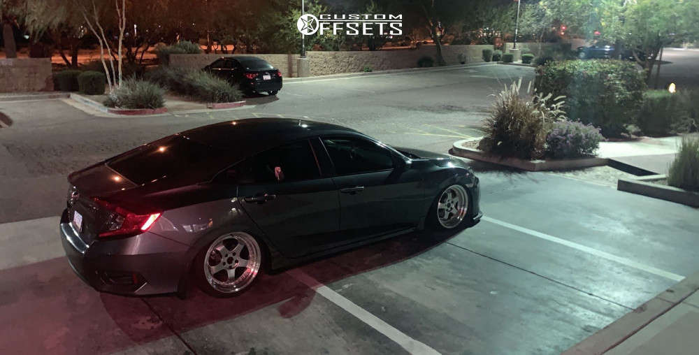 2018 Honda Civic with 18x9.5 35 ESR Sr06 and 225/40R18 Sentury Uhp and ...