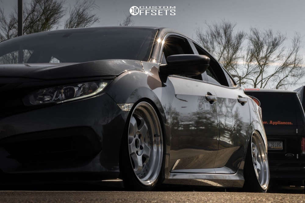 2018 Honda Civic with 18x9.5 35 ESR Sr06 and 225/40R18 Sentury Uhp and ...