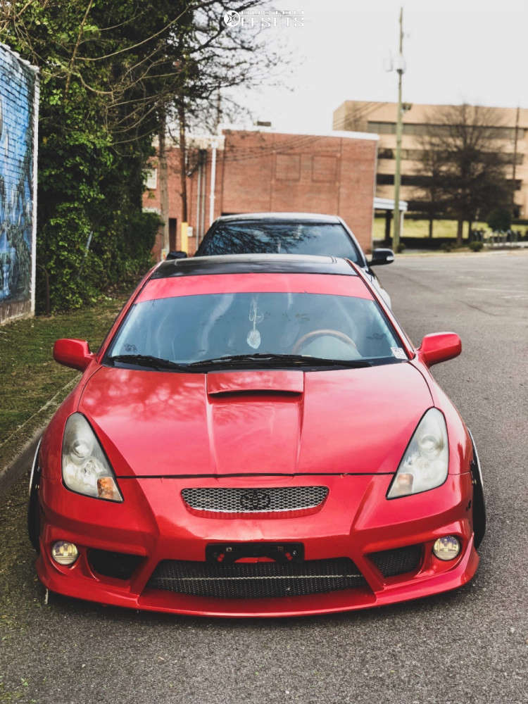 2004 Toyota Celica with 17x10 14 Work VS KF and 205/40R17 Nankang NS-20 ...