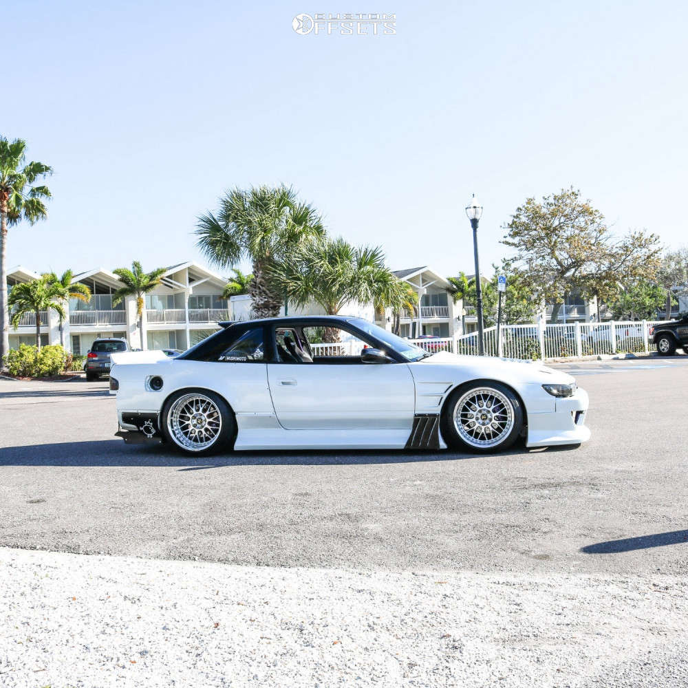 1991 Nissan 240SX with 18x9.5 -10 Work VS XX and 225/40R18 Bridgestone ...