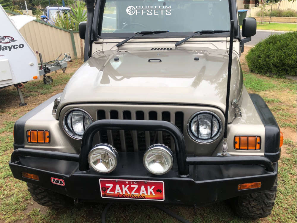 2006 Jeep TJ with 15x8.5 0 Hayashi Racing Sunraysia and 31/10.5R15 ...
