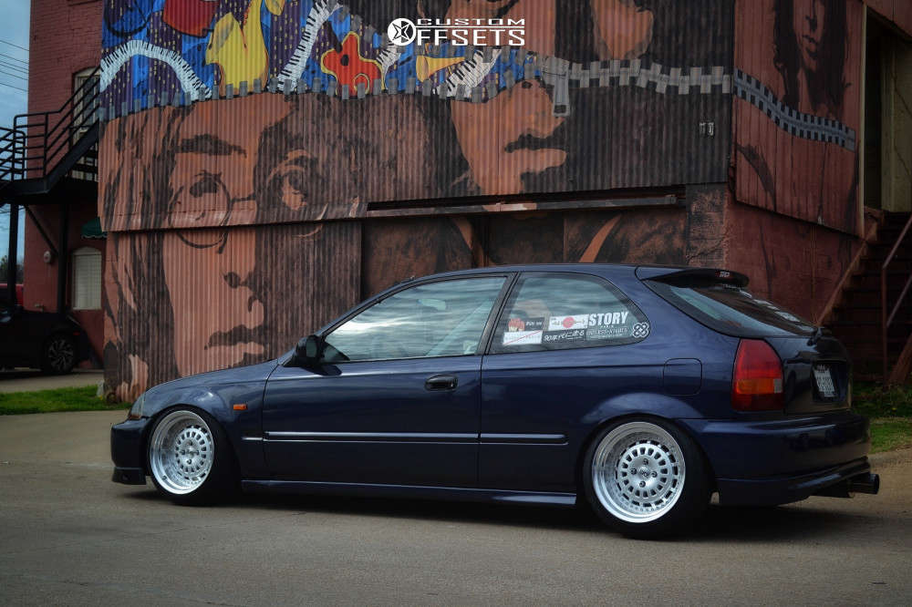 1997 Honda Civic with 16x9 15 ESM Esm-015 and 195/45R16 Federal SS595 ...
