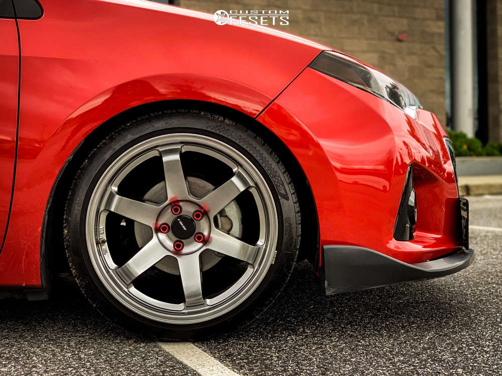 2016 Toyota Corolla with 18x9.5 38 AVID1 AV6 and 225/40R18 Nankang NS ...