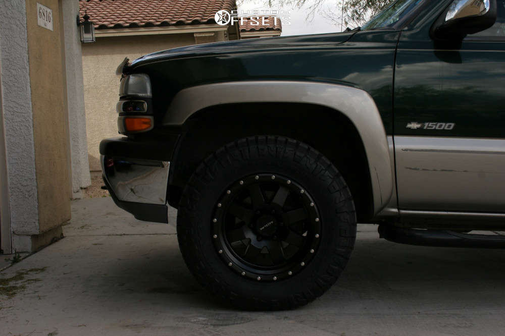 2002 Chevrolet Silverado 1500 with 18x9 -12 Raceline Defender and 285 ...