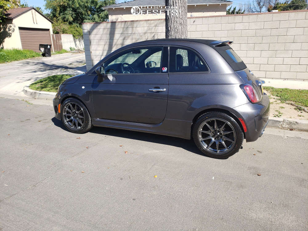 2014 Fiat 500 with 17x7.5 40 XXR 527 and 215/45R17 Riken Raptor and ...