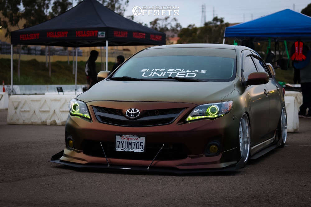 2013 Toyota Corolla with 18x9 35 Work VS XX and 225/40R18 Federal 595 ...
