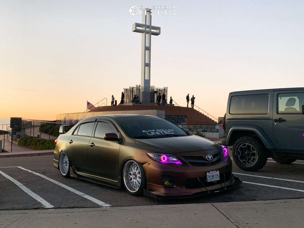 2013 Toyota Corolla with 18x9 35 Work VS XX and 225/40R18 Federal 595 ...